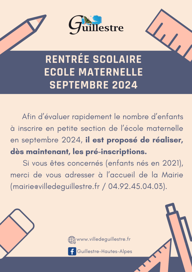 Rentrée scolaire 2024 : petite section école maternelle