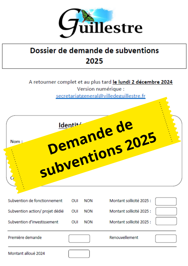 Dossier de demande de subvention 2025